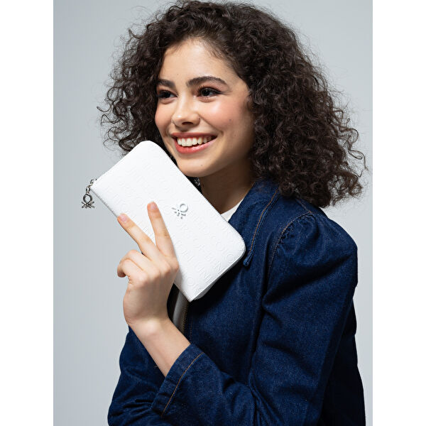 Benetton Baskılı Fermuarlı Kadın Cüzdan