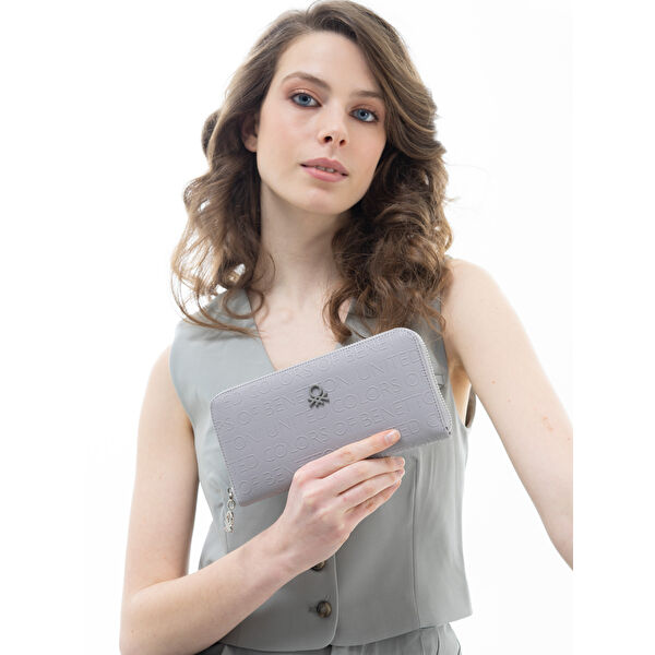 Benetton Baskılı Fermuarlı Kadın Cüzdan