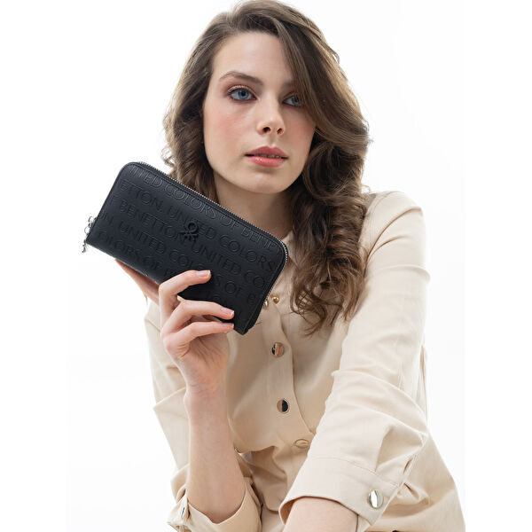 Benetton Baskılı Fermuarlı Kadın Cüzdan