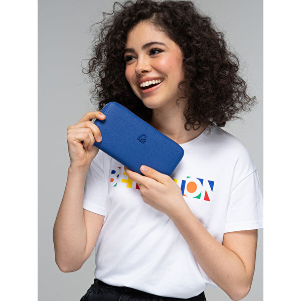 Benetton Baskılı Fermuarlı Kadın Cüzdan