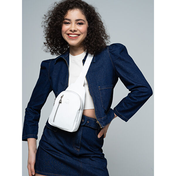 Baskılı Çift Bölmeli Kadın Sırt Ve Göğüs Çantası Baskılı Çift Bölmeli Kadın Sırt Ve Göğüs Çantası