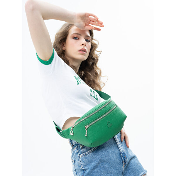 Benetton Baskılı Kadın Göğüs Çantası