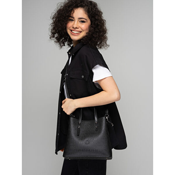 Benetton Baskılı Kadın Kol Çantası