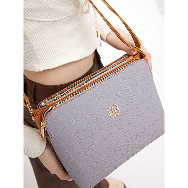 Madamra Baskılı Çok Gözlü Kadın Omuz Çantası Madamra Baskılı Çok Gözlü Kadın Omuz Çantası