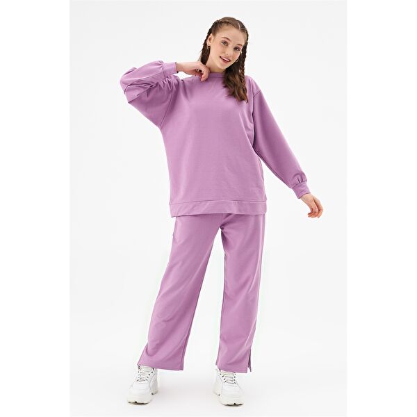 Muni Muni Beli Lastikli Düz Kadın Eşofman Altı