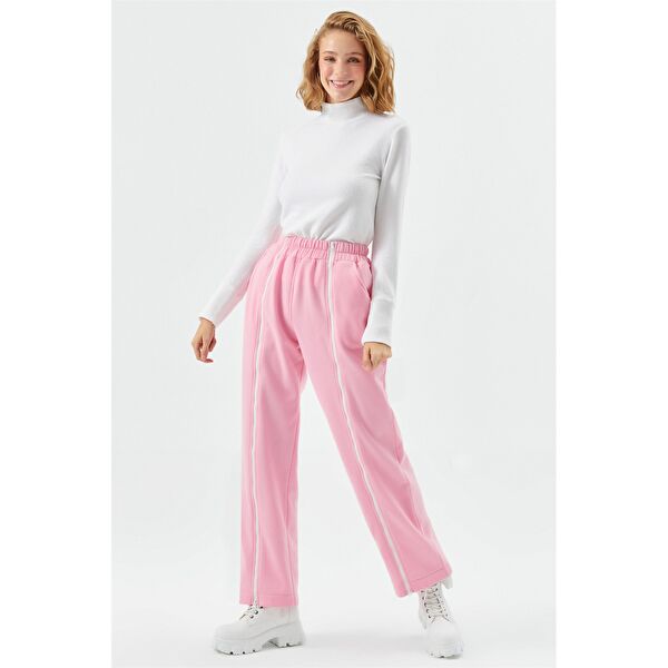 Muni Muni Beli Lastikli Düz Kadın Eşofman Altı