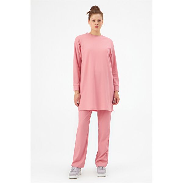 Muni Muni Bisiklet Yaka Düz Uzun Kollu Kadın Tunik Ve Pantolon Takımı Muni Muni Bisiklet Yaka Düz Uzun Kollu Kadın Tunik Ve Pantolon Takımı