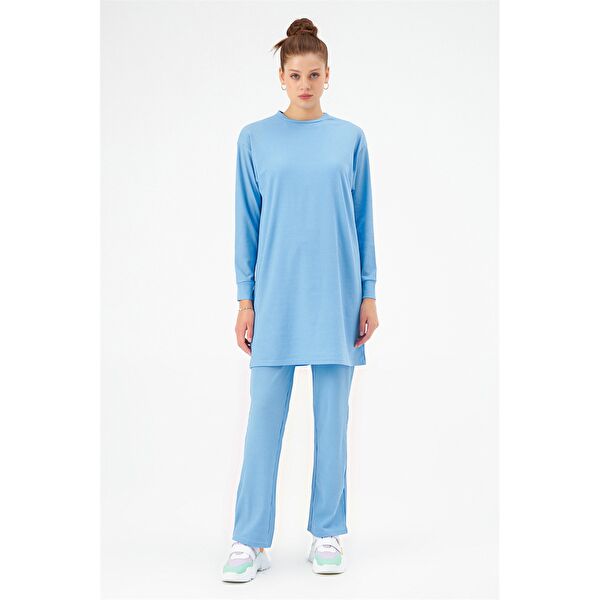 Muni Muni Bisiklet Yaka Düz Uzun Kollu Kadın Tunik Ve Pantolon Takımı Muni Muni Bisiklet Yaka Düz Uzun Kollu Kadın Tunik Ve Pantolon Takımı