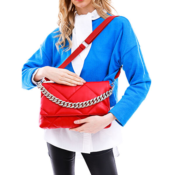 Madamra Kapitoneli Zincirli Kadın Omuz Çantası