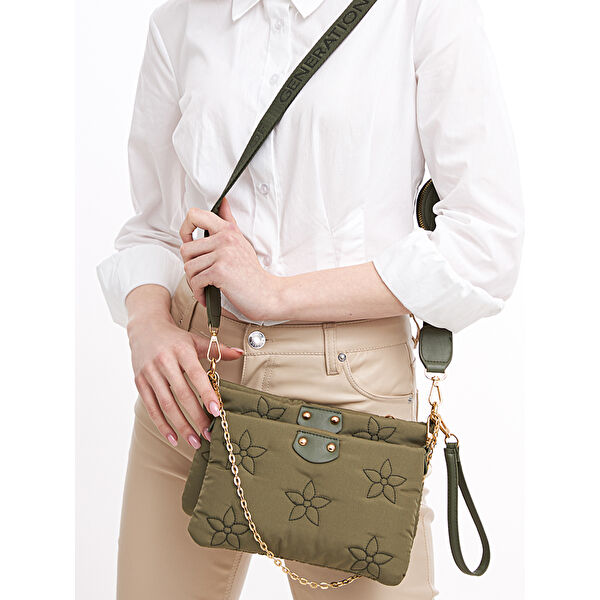 Madamra Cüzdan Aksesuarlı Zincirli İkili Kadın Omuz Çantası