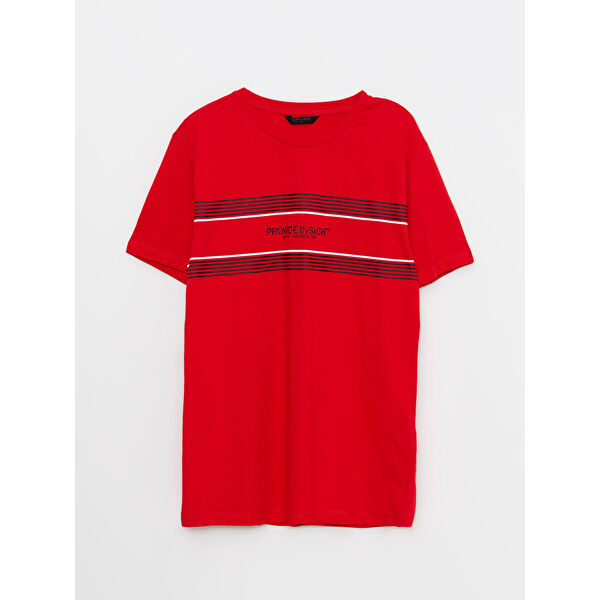 LCW CASUAL Bisiklet Yaka Kısa Kollu Baskılı Penye Erkek Tişört