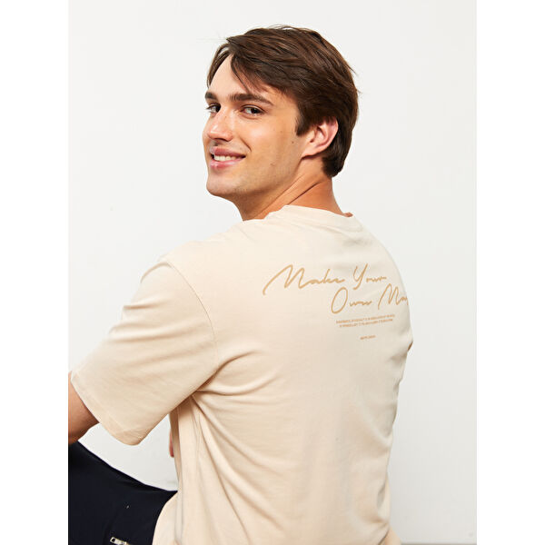 Bisiklet Yaka Kısa Kollu Baskılı Penye Erkek Tişört