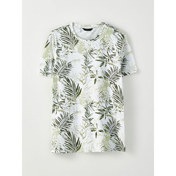 LCW CASUAL Bisiklet Yaka Kısa Kollu Desenli Penye Erkek Tişört