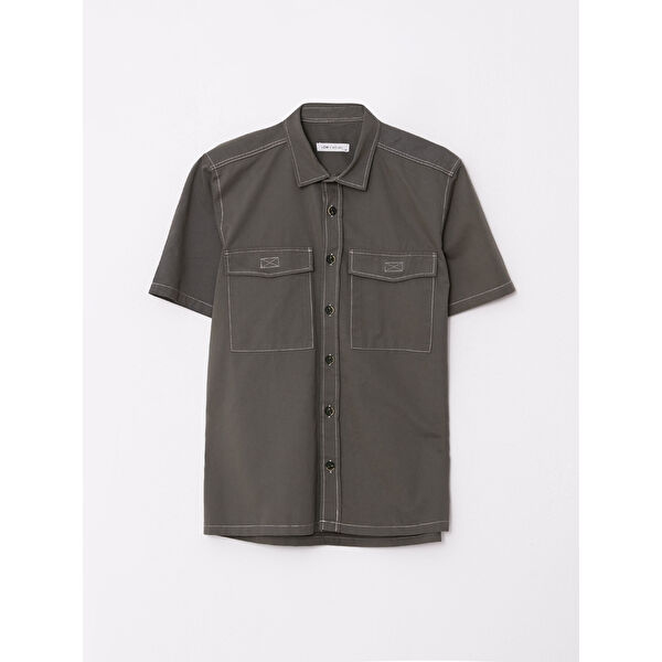 LCW CASUAL Regular Fit Kısa Kollu Gabardin Erkek Gömlek LCW CASUAL Regular Fit Kısa Kollu Gabardin Erkek Gömlek
