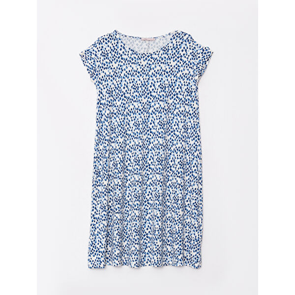 Bisiklet Yaka Desenli Kolsuz Kadın Elbise Bisiklet Yaka Desenli Kolsuz Kadın Elbise