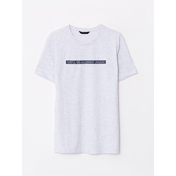 LCW CASUAL Bisiklet Yaka Kısa Kollu Baskılı Penye Erkek Tişört