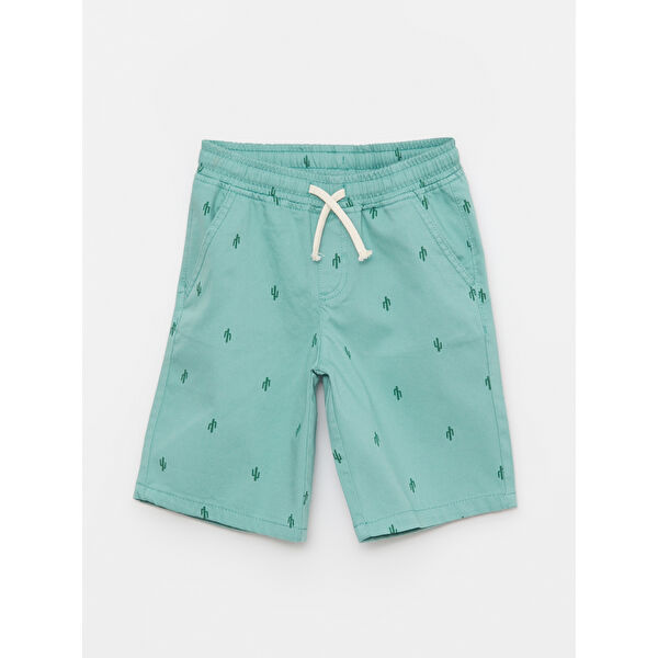 Beli Lastikli Baskılı Erkek Çocuk Bermuda