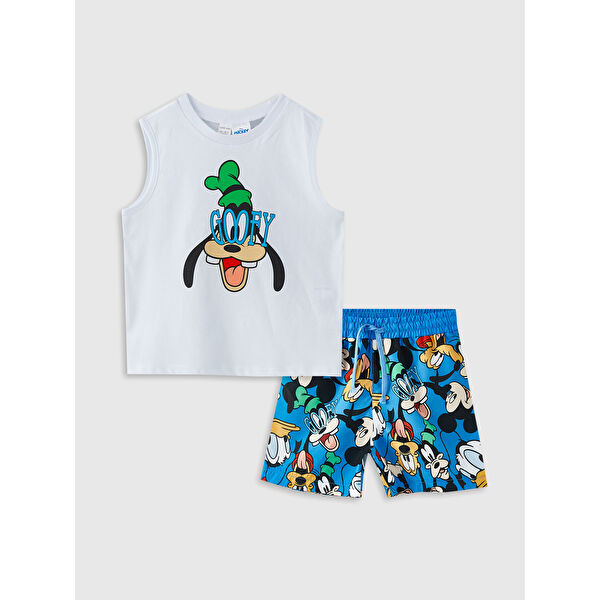Bisiklet Yaka Goofy Baskılı Hızlı Kuruyan Erkek Bebek Atlet ve Yüzme Şort 2'li Takım Bisiklet Yaka Goofy Baskılı Hızlı Kuruyan Erkek Bebek Atlet ve Yüzme Şort 2'li Takım