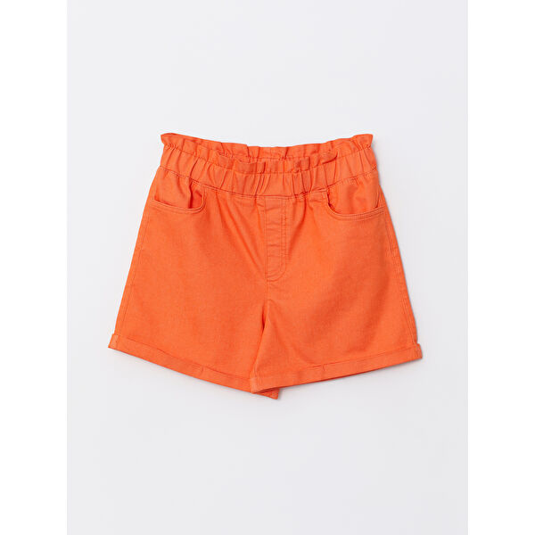 Beli Lastikli Basic Gabardin Kız Çocuk Şort