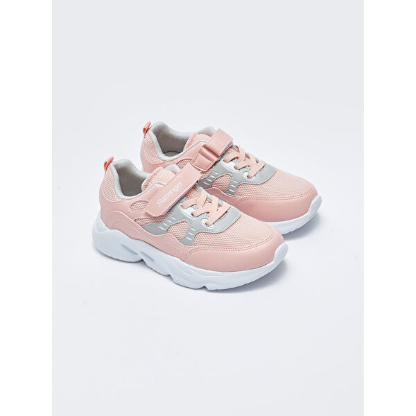 Baskılı Bağcık ve Cırt Cırtlı Kız Çocuk Aktif Spor Ayakkabı