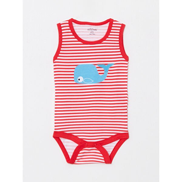 Aziz Bebe Bisiklet Yaka Erkek Bebek Çıtçıtlı Body Aziz Bebe Bisiklet Yaka Erkek Bebek Çıtçıtlı Body