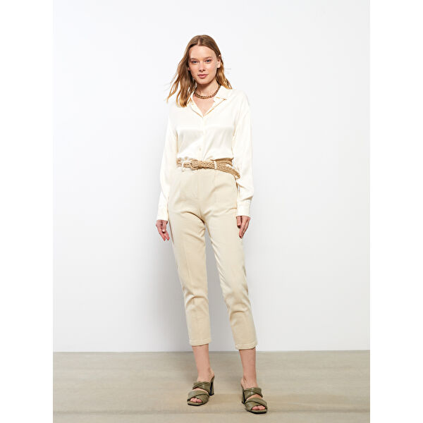 QUZU Standart Fit Düz Kadın Pantolon