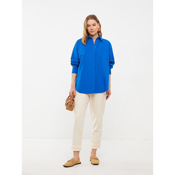 QUZU Beli Lastikli Düz Kadın Pantolon