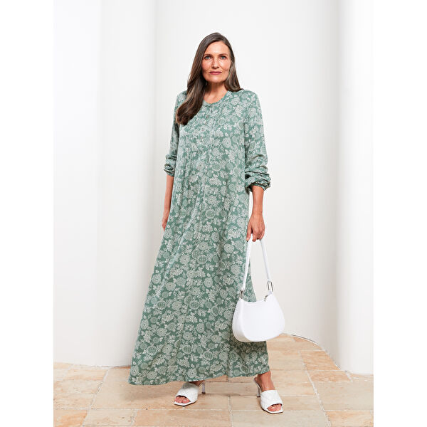 LCW GRACE Bisiklet Yaka Desenli Uzun Kollu Viskon Kadın Elbise LCW GRACE Bisiklet Yaka Desenli Uzun Kollu Viskon Kadın Elbise