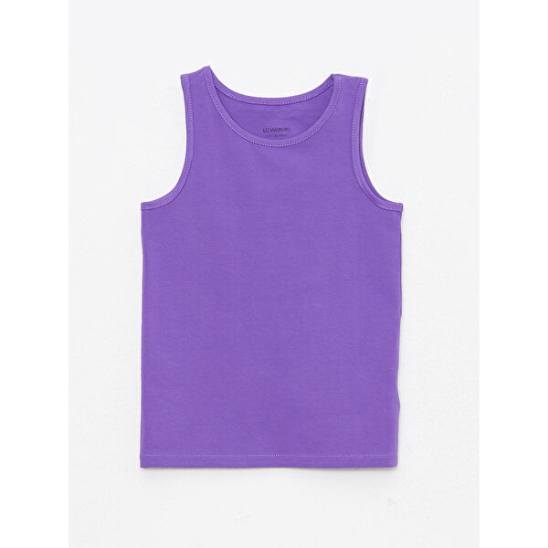 Bisiklet Yaka Basic Pamuklu Kız Çocuk Atlet