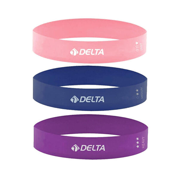 Delta Latex Aerobik Pilates Direnç Egzersiz Bandı Squat Çalışma Lastiği 3'lü Delta Latex Aerobik Pilates Direnç Egzersiz Bandı Squat Çalışma Lastiği 3'lü