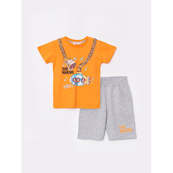 Breeze Bisiklet Yaka Erkek Bebek Tişört ve Şort 2'li