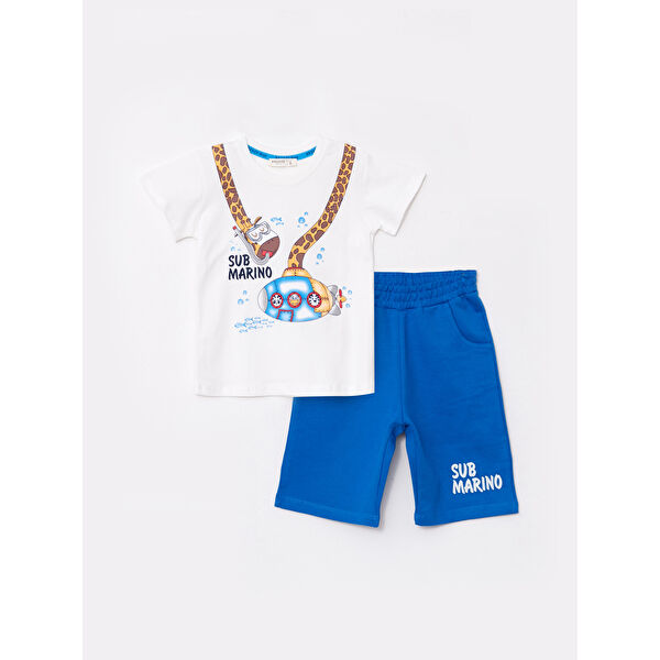 Breeze Bisiklet Yaka Erkek Bebek Tişört ve Şort 2'li