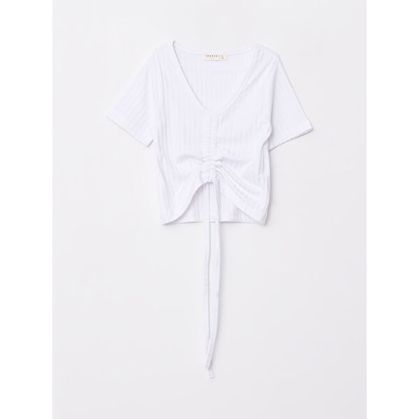 Breeze V Yaka Basic Kısa Kollu Kız Çocuk Tişört