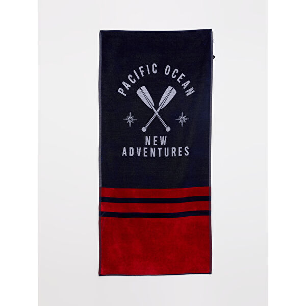 Desenli Pamuklu Erkek Plaj Havlusu 70x150 Cm