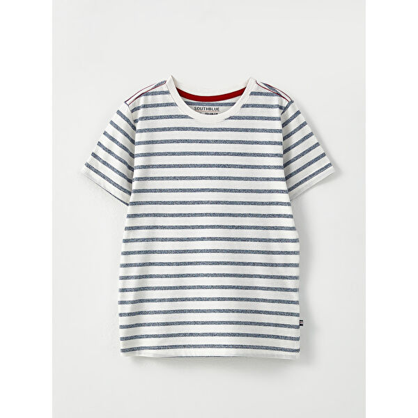 Bisiklet Yaka Çizgili Kısa Kollu Erkek Çocuk Tişört