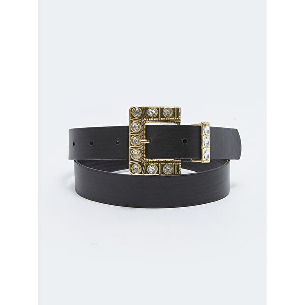 Deri Görünümlü Kadın Kot Kemeri