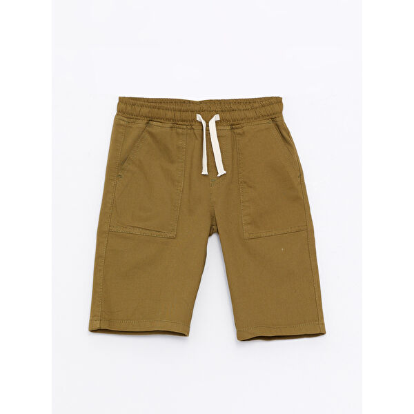 Beli Lastikli Basic Gabardin Erkek Çocuk Şort