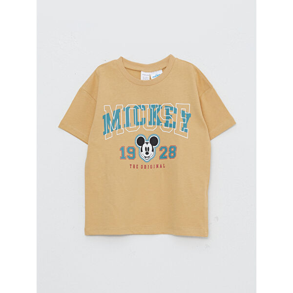 Bisiklet Yaka Kısa Kollu Mickey Mouse Baskılı Pamuklu Erkek Bebek Tişört Bisiklet Yaka Kısa Kollu Mickey Mouse Baskılı Pamuklu Erkek Bebek Tişört