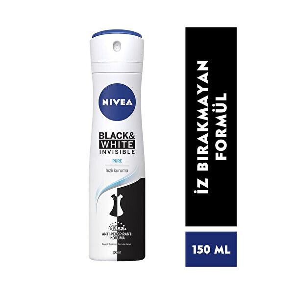 Invisible Black & White Pure Kadın Deodorant Sprey 150 Ml Invisible Black & White Pure Kadın Deodorant Sprey 150 Ml