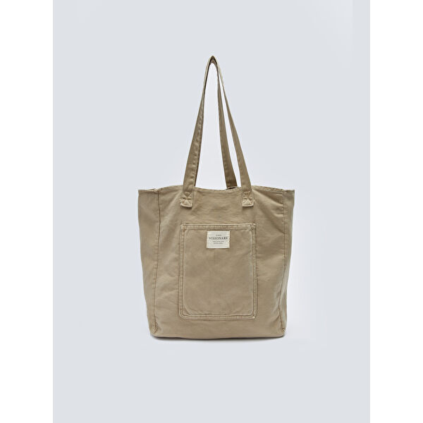 Etiket Baskılı Kadın Kol Çantası