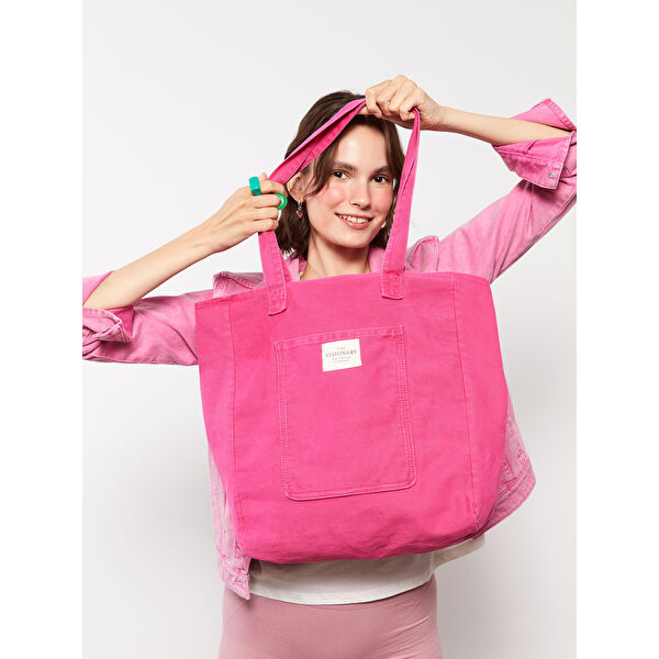 Etiket Baskılı Kadın Kol Çantası