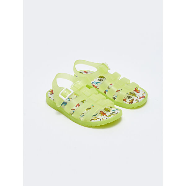 Şeffaf Bantlı Toka Detaylı Erkek Çocuk Sandalet