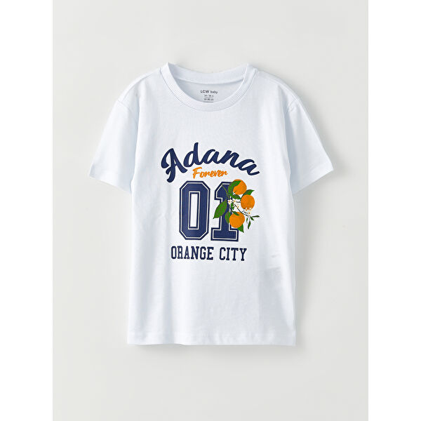 Bisiklet Yaka Kısa Kollu Adana Baskılı Erkek Bebek Tişört Bisiklet Yaka Kısa Kollu Adana Baskılı Erkek Bebek Tişört