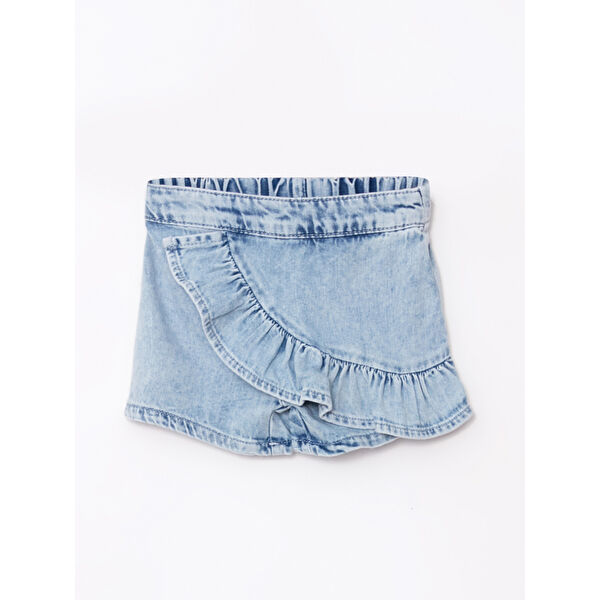 Beli Lastikli Kız Bebek Jean Şort Etek Beli Lastikli Kız Bebek Jean Şort Etek