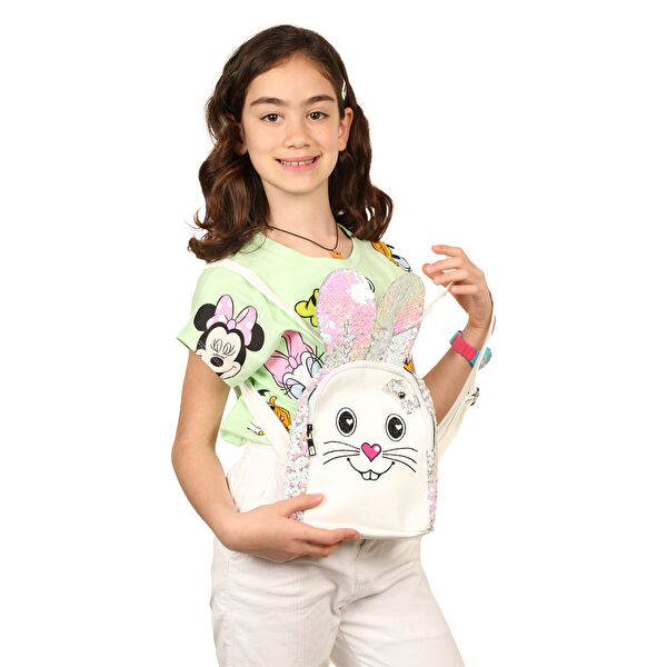 Stilgo Tavşan Figürlü Payetli Kız Çocuk Sırt Çantası