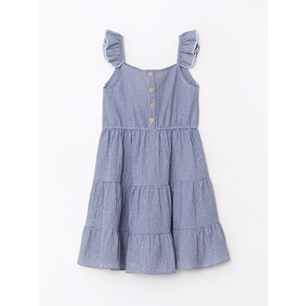 Kare Yaka Ekose Kız Çocuk Elbise Kare Yaka Ekose Kız Çocuk Elbise