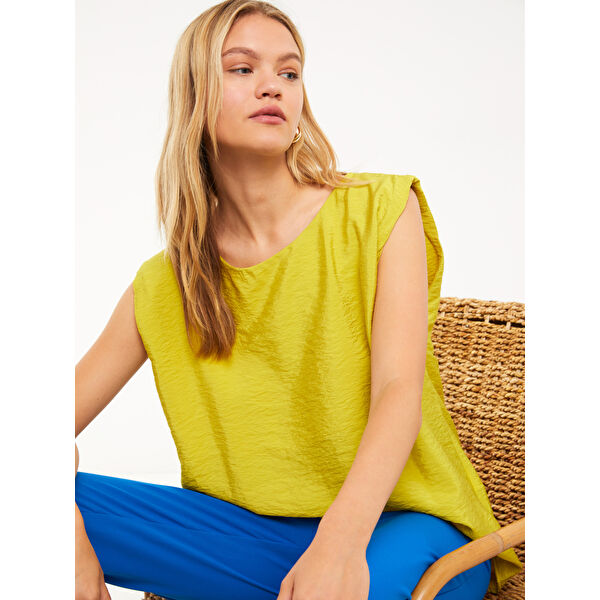 Busem Bisiklet Yaka Düz Kolsuz Pamuklu Kadın Bluz Busem Bisiklet Yaka Düz Kolsuz Pamuklu Kadın Bluz