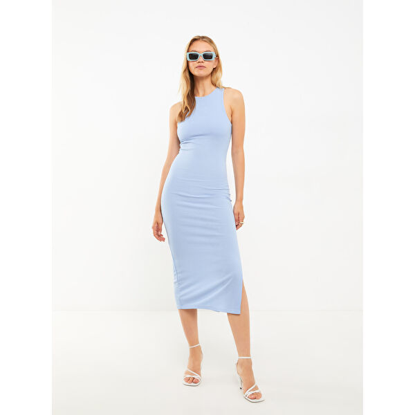 Busem Bisiklet Yaka Düz Kolsuz Viskon Kadın Elbise Busem Bisiklet Yaka Düz Kolsuz Viskon Kadın Elbise