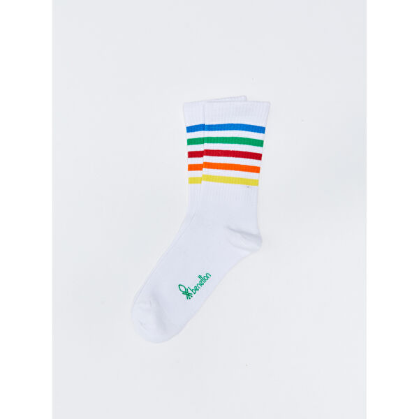 Benetton Çizgili Kadın Soket Çorap
