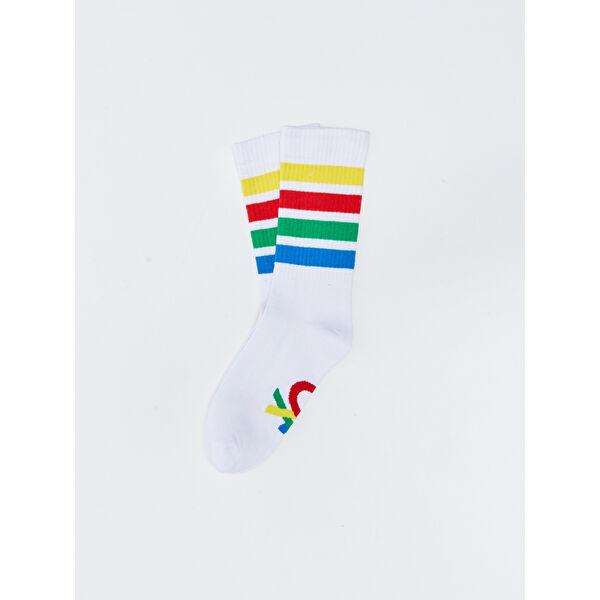 Benetton Renk Şeritli Kadın Soket Çorap Benetton Renk Şeritli Kadın Soket Çorap